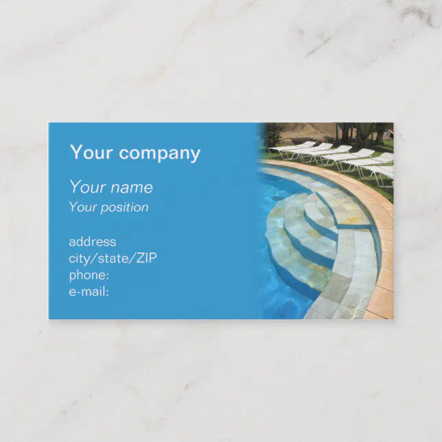 "Swimming pool" business card | Zazzle