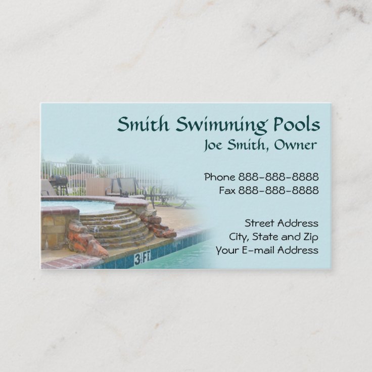 Swimming Pool Business Card | Zazzle