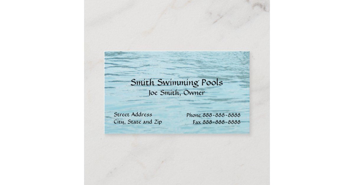 Swimming Pool Business Card | Zazzle
