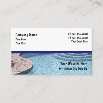 Swimming Pool Business Cards | Zazzle