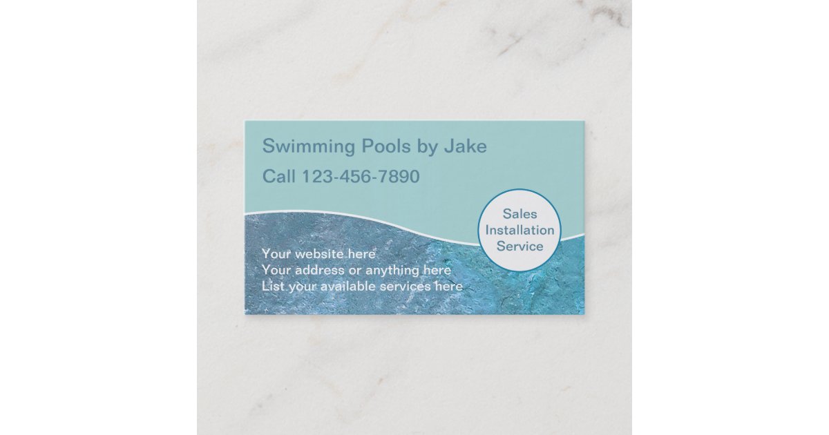 Swimming Pool Business Cards | Zazzle