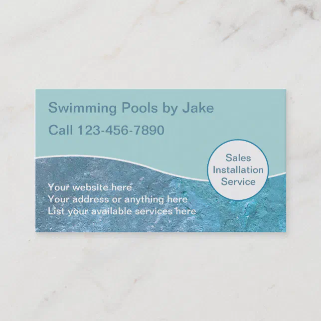Swimming Pool Business Cards | Zazzle