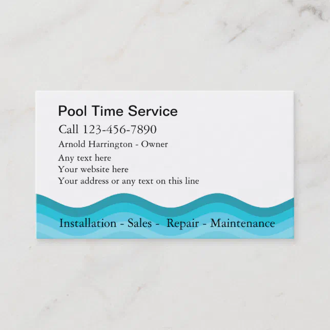 Swimming Pool Business Cards | Zazzle