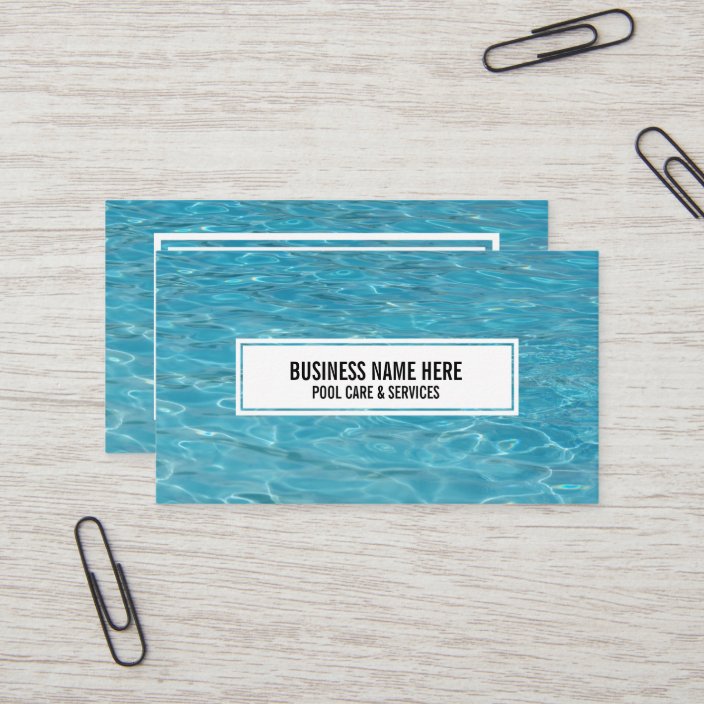 Swimming pool care aqua swim photo business card | Zazzle.com