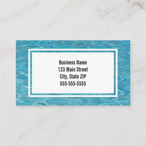 Swimming pool care aqua swim photo business card | Zazzle