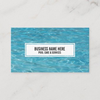 Swimming pool care aqua swim photo business card | Zazzle