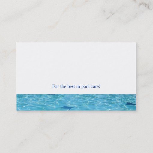 Swimming Pool Care Maintenance Business Card | Zazzle