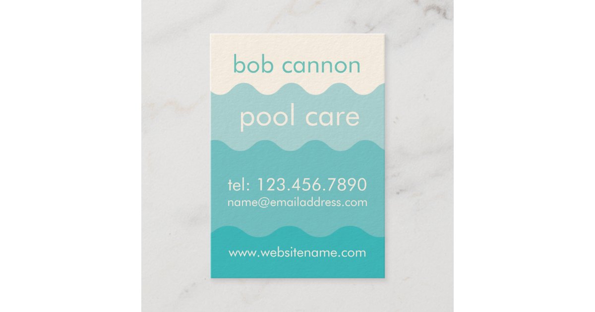 Swimming Pool Care Maintenance Business Card | Zazzle