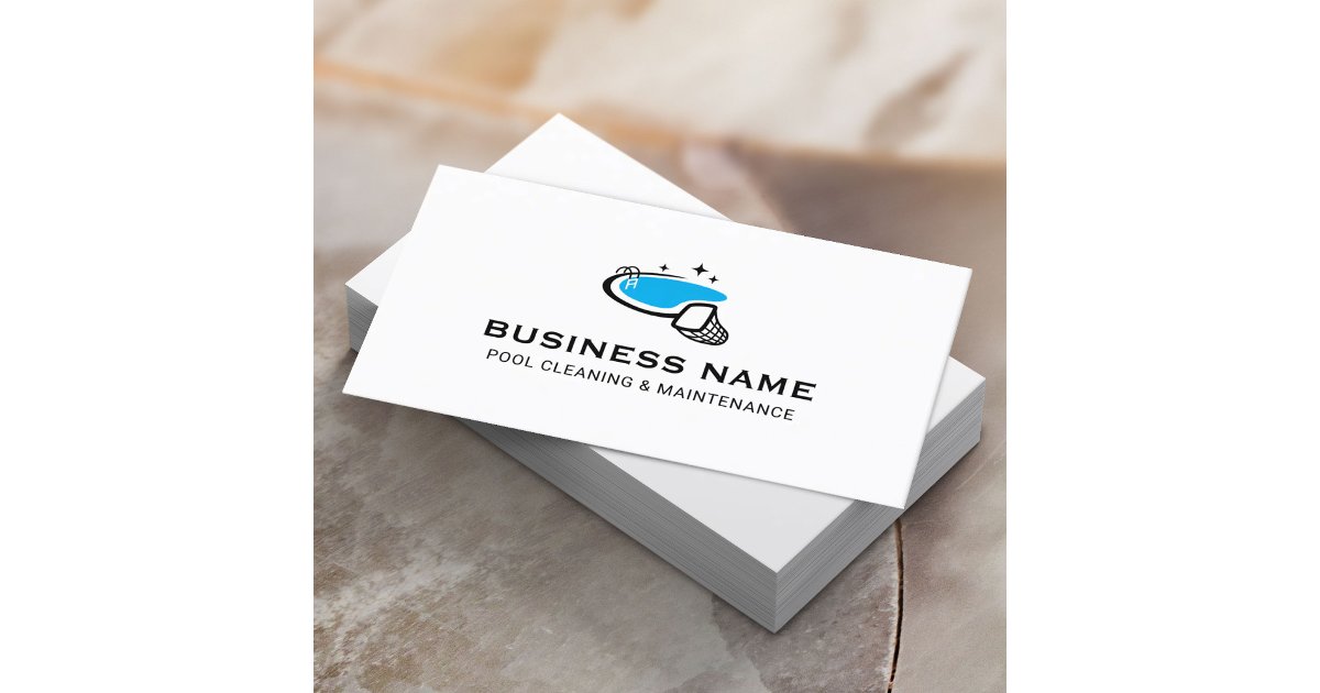 Swimming Pool Cleaning & Maintenance Service Business Card | Zazzle