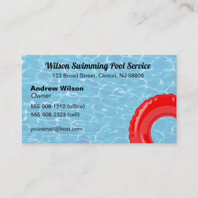 Swimming Pool Cleaning Service and Sales Business Card | Zazzle