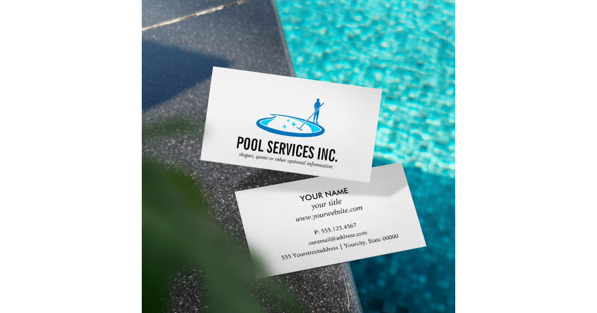 Swimming Pool Cleaning services professional Business Card | Zazzle