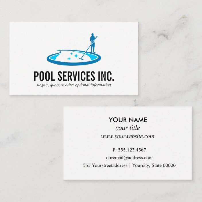 Swimming Pool Cleaning services professional Business Card | Zazzle.com