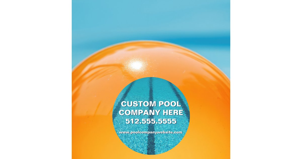 Swimming Pool Company Custom Marketing Classic Round Sticker | Zazzle