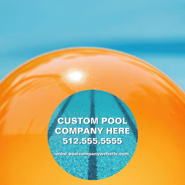 Swimming Pool Company Custom Marketing Classic Round Sticker | Zazzle