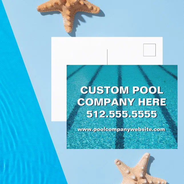 Swimming Pool Company Custom Marketing Postcard | Zazzle