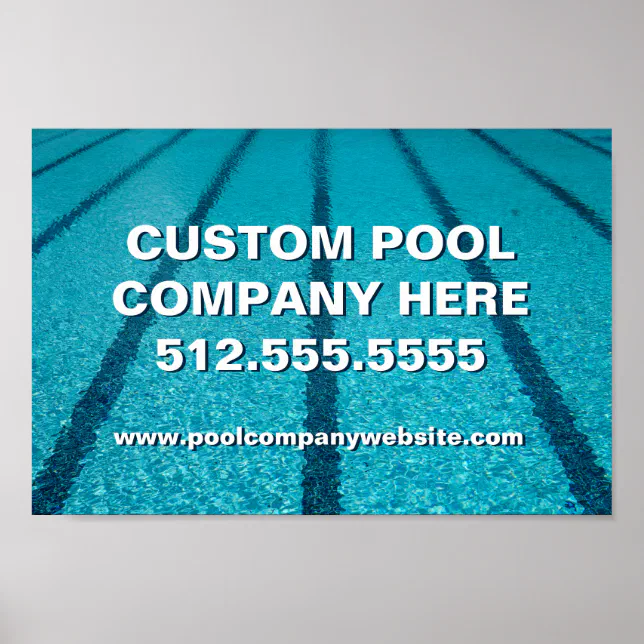 Swimming Pool Company Custom Marketing Poster | Zazzle