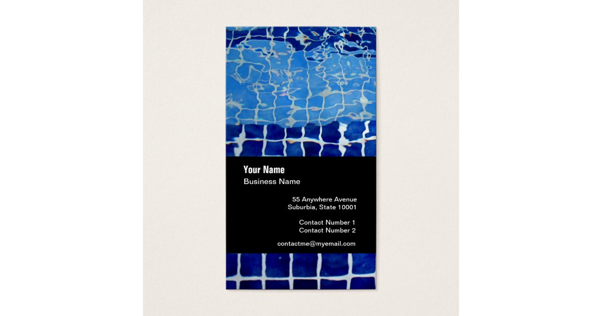 Swimming Pool Company Template Business Card | Zazzle.com
