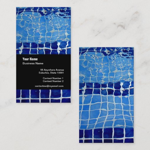 Swimming Pool Company Template Business Card | Zazzle