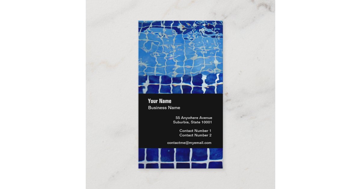 Swimming Pool Company Template Business Card | Zazzle