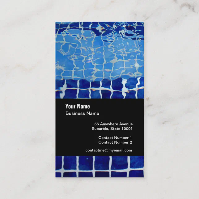 Swimming Pool Company Template Business Card | Zazzle