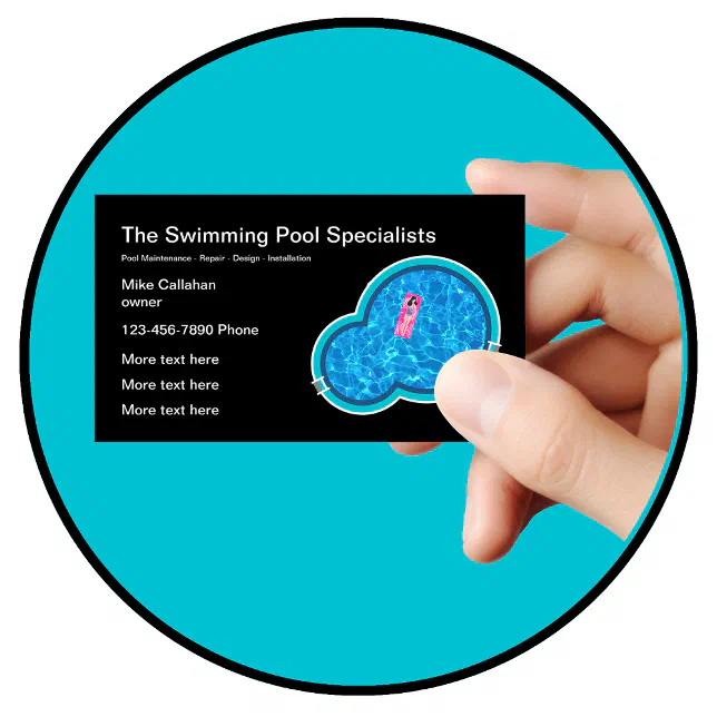 Swimming Pool Contractor And Service Business Card | Zazzle