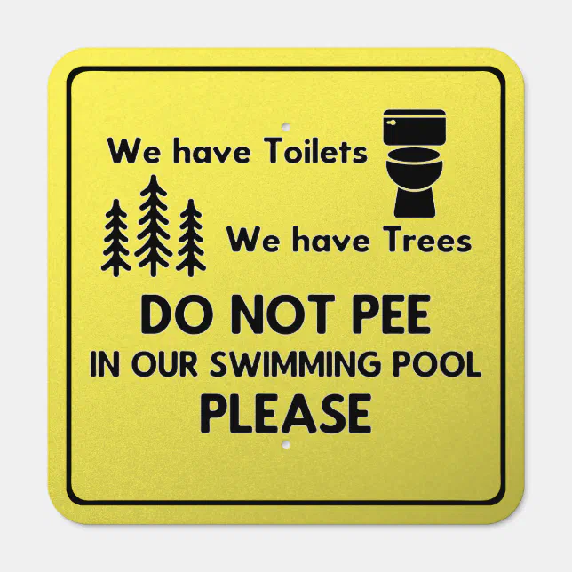 Swimming Pool Do Not Pee Sign | Zazzle