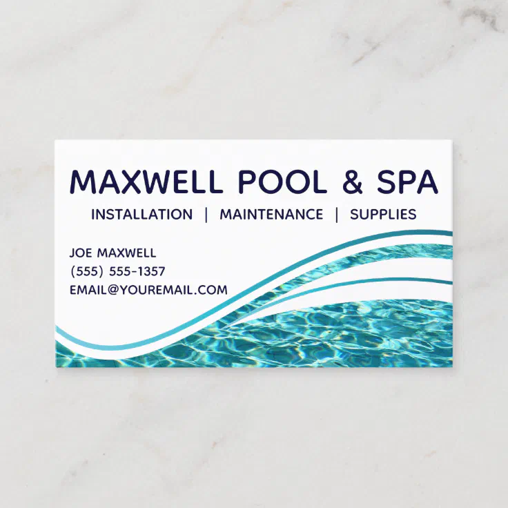 Swimming Pool Green Blue Water Aqua Ripple Business Card | Zazzle