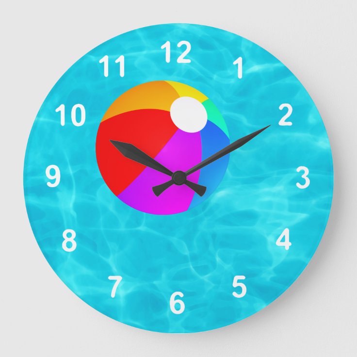 Swimming Pool. Large Clock | Zazzle