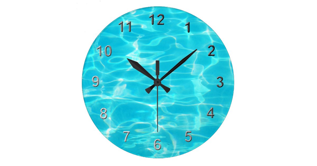 Swimming Pool. Large Clock | Zazzle.com
