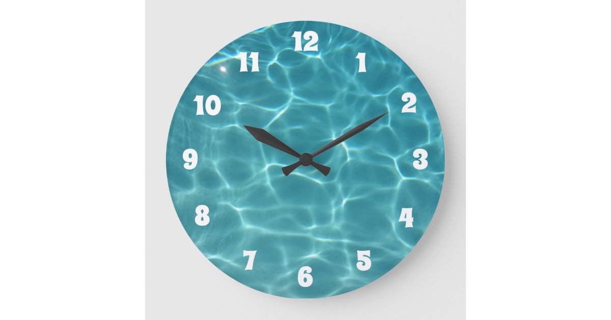 Swimming Pool Large Clock | Zazzle