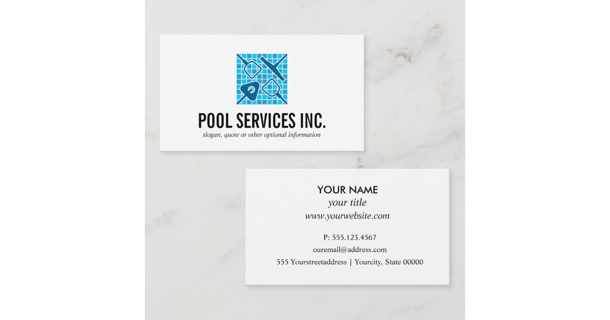 Swimming Pool maintenance Repairing professional Business Card | Zazzle