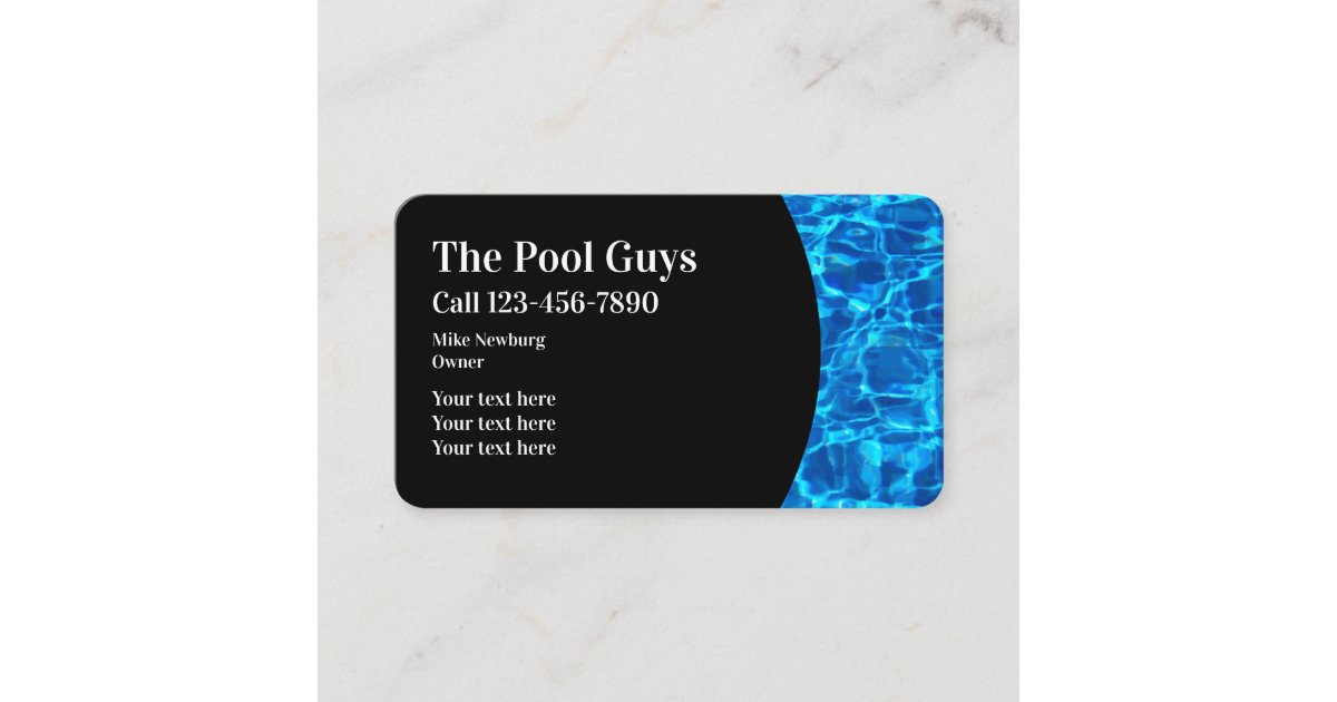 Swimming Pool Modern Business Cards | Zazzle.com