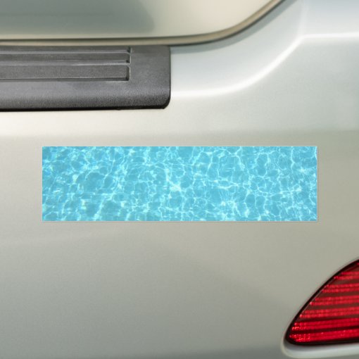 Swimming Pool Party Blue Water Blank Template Bumper Sticker | Zazzle