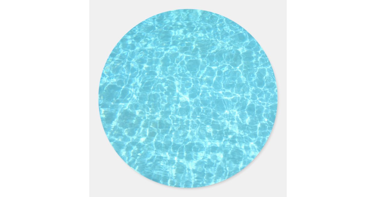 Swimming Pool Party Blue Water Blank Template Classic Round Sticker ...