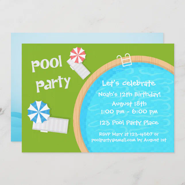 Swimming Pool Party Invitation | Zazzle