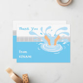 Swimming pool party thank you note | Zazzle