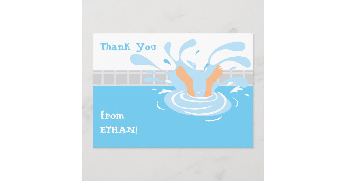 Swimming pool party thank you note | Zazzle.com