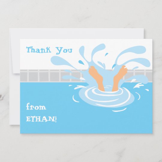 Swimming pool party thank you note | Zazzle.com