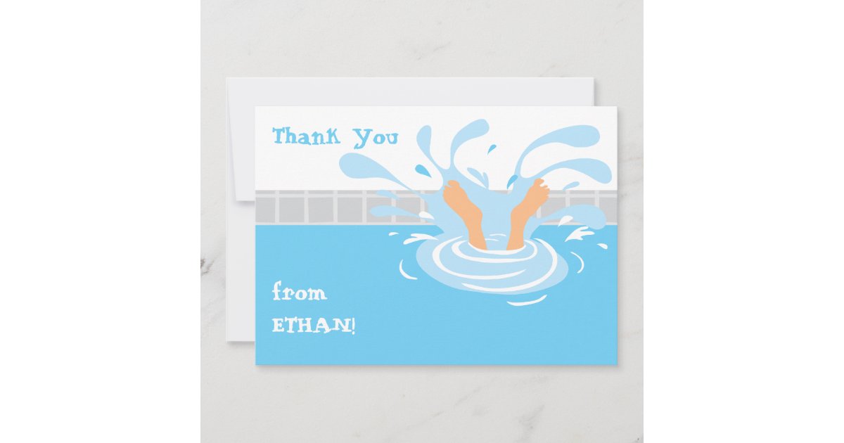 Swimming pool party thank you note | Zazzle
