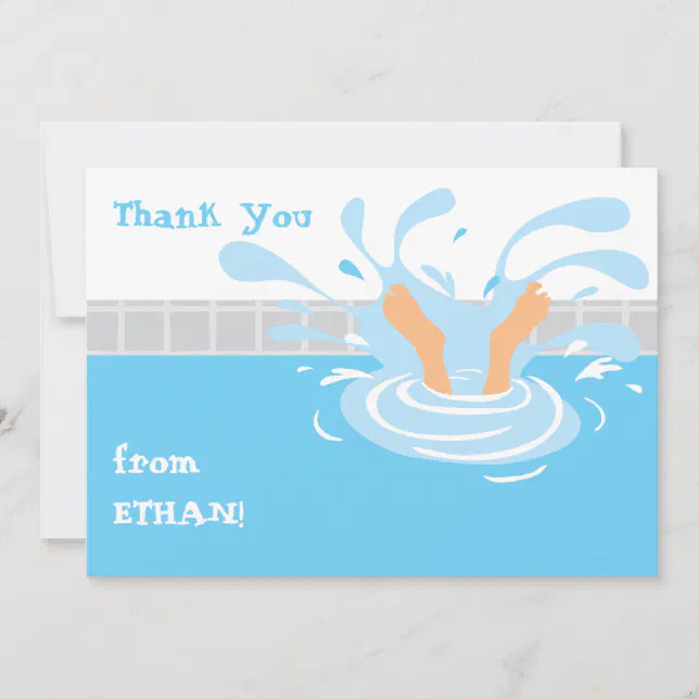 Swimming pool party thank you note | Zazzle