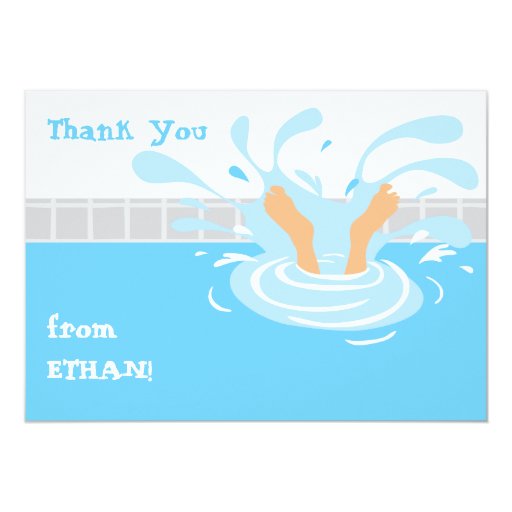 Swimming pool party thank you note card | Zazzle