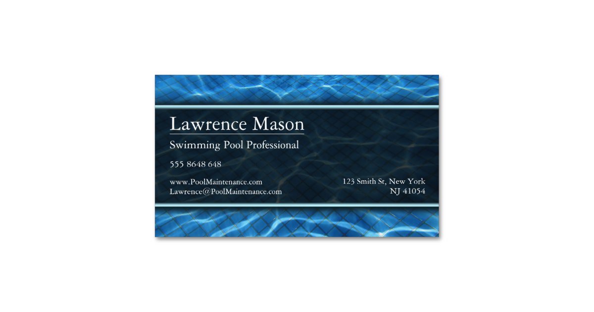 Swimming Pool Photo - Business Card | Zazzle