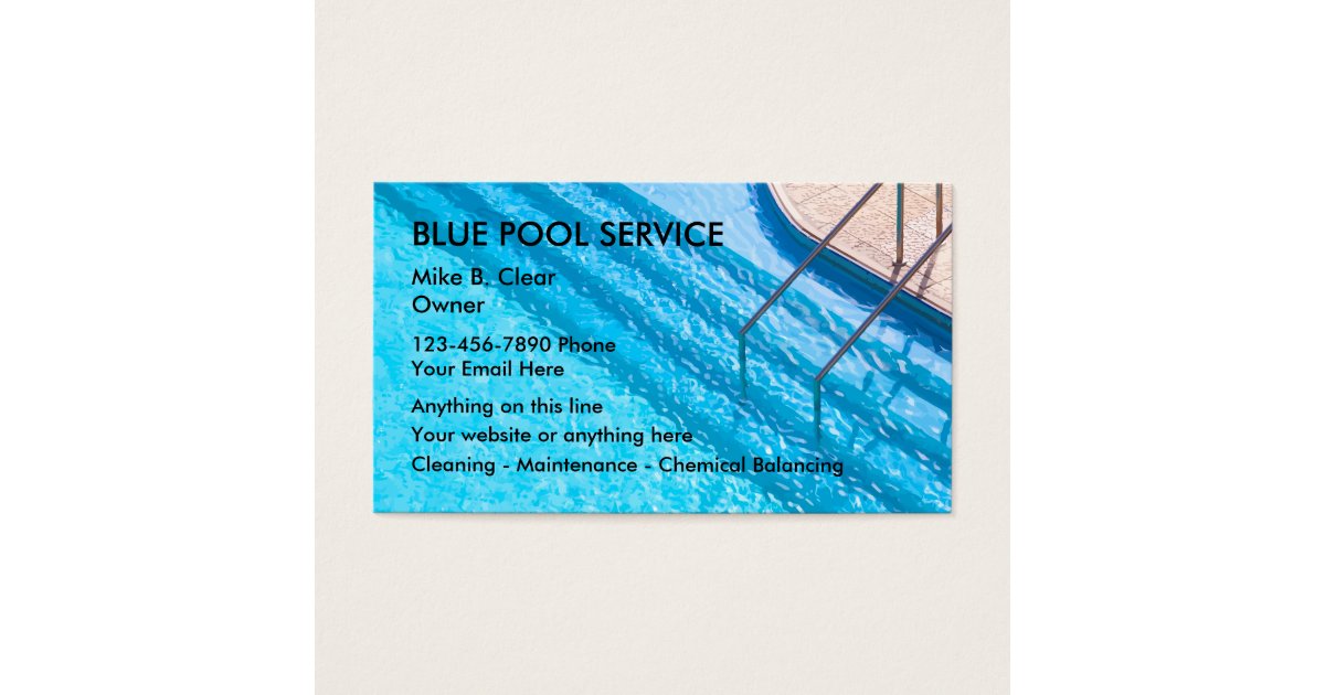 Swimming Pool Service Business Cards | Zazzle.com