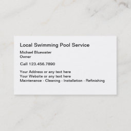 Swimming Pool Service Business Cards | Zazzle
