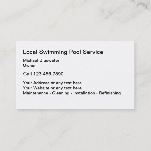 Swimming Pool Service Business Cards | Zazzle
