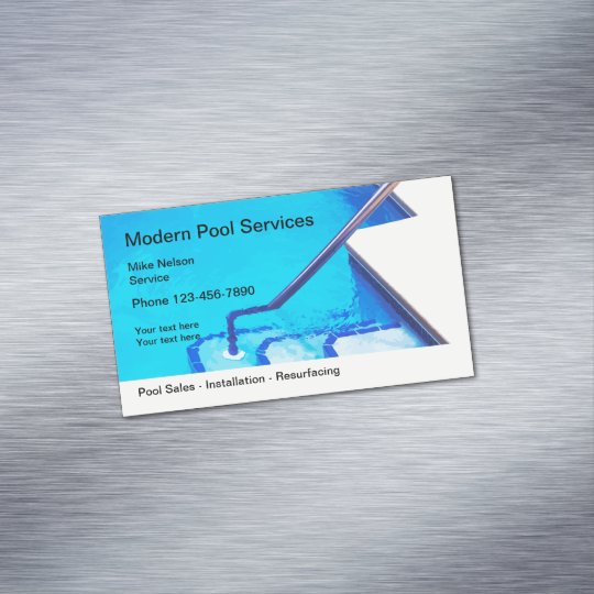 Swimming Pool Service Modern Business Card Magnet | Zazzle.com
