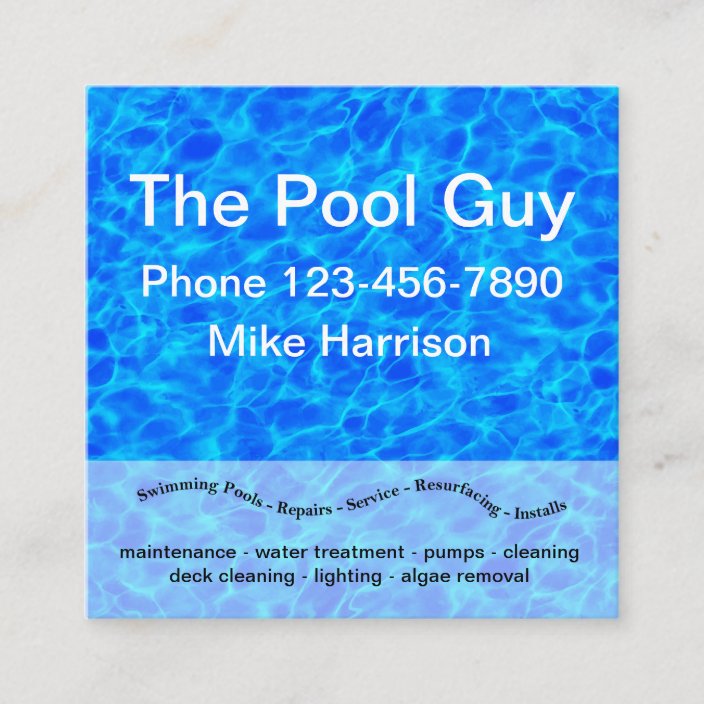 Swimming Pool Service Pool Image Square Square Business Card | Zazzle.com