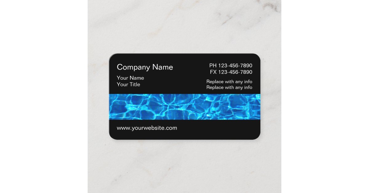 Swimming Pool Services Business Card | Zazzle