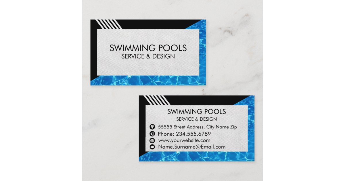 Swimming Pool Services Business Card | Zazzle