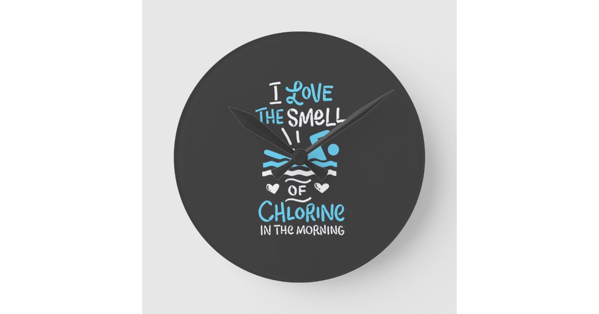 Swimming Pool Sport Poison Round Clock | Zazzle